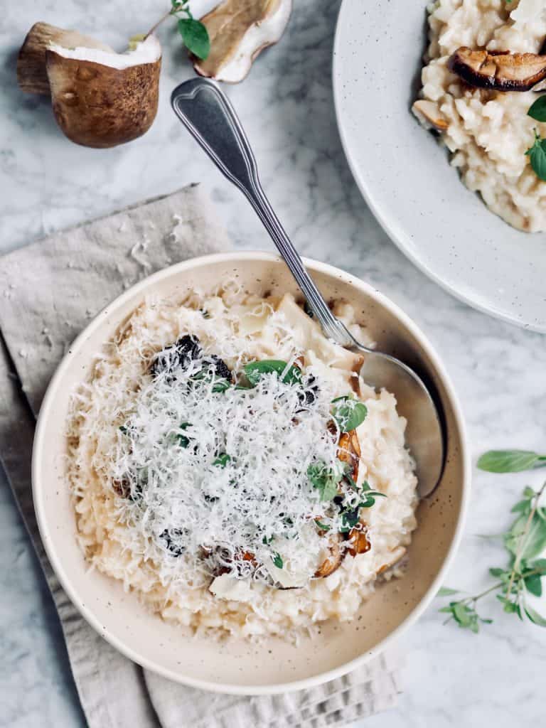 Svamperisotto med revet parmesan - verdens bedste risotto!