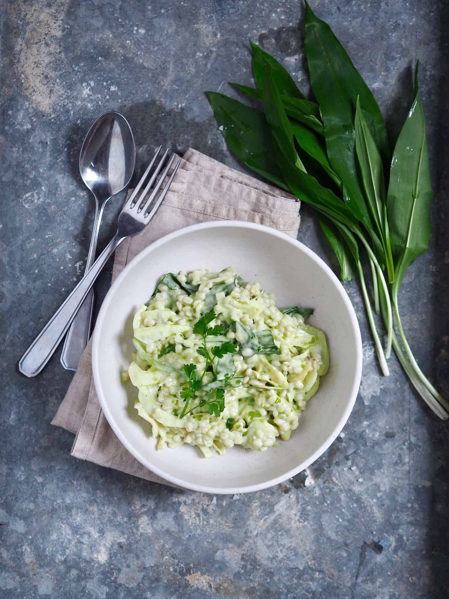 Bygotto med fennikel og ramsløg - lækker bygotto grød