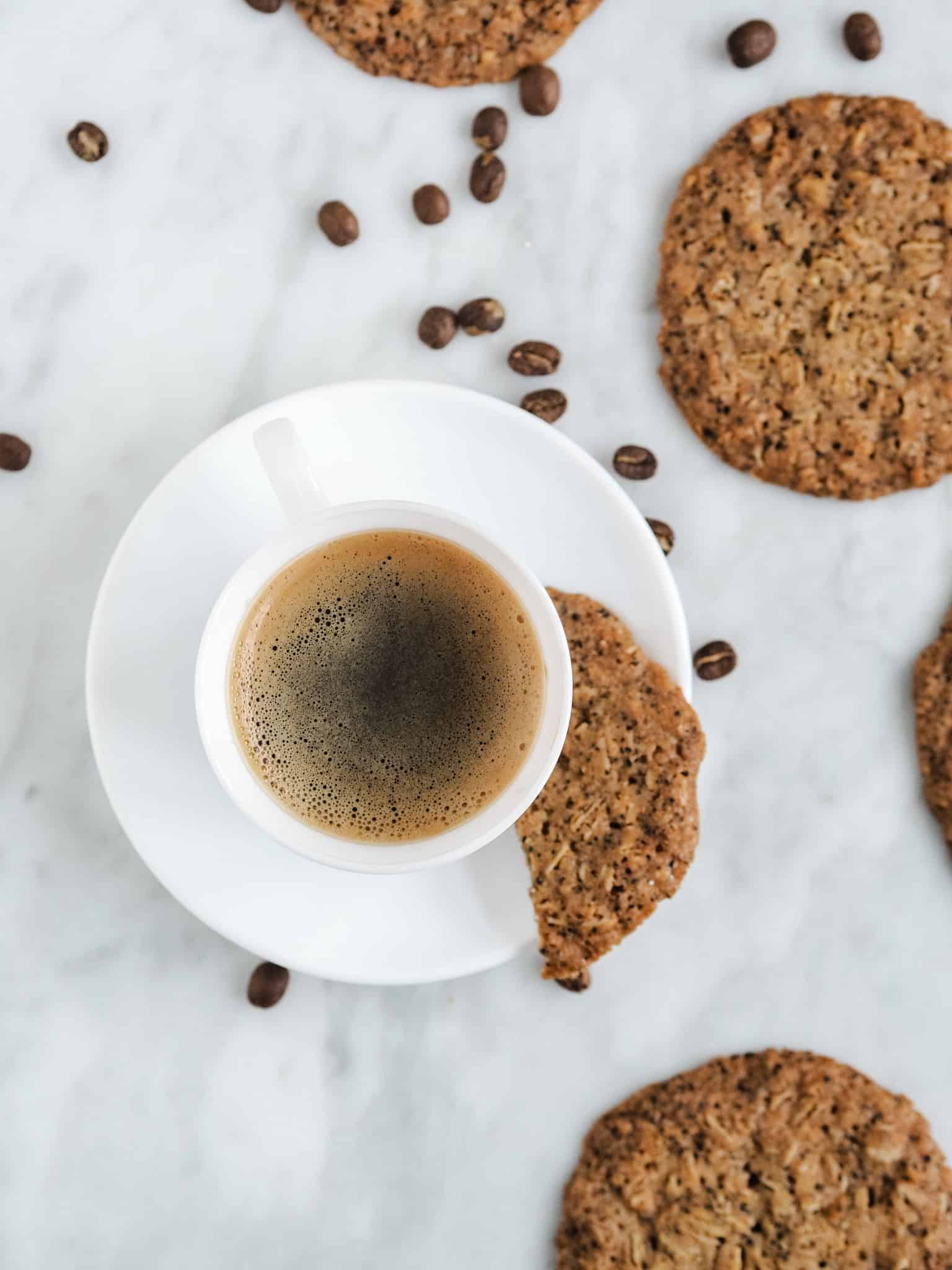 Kaffe cookies - opskrift med kaffegrums og havregryn