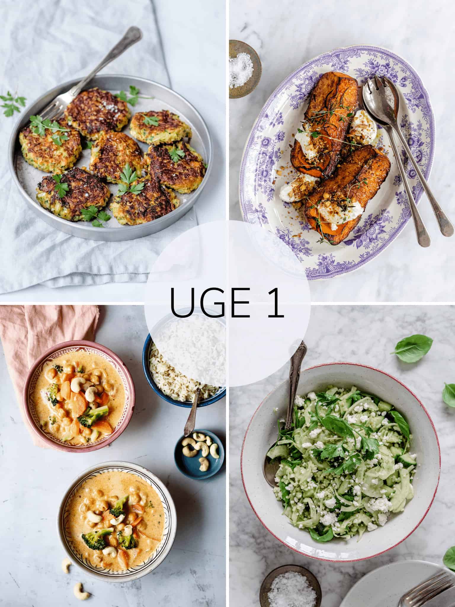 Vegetarisk madplan uge 1 - vegetariske retter til ugen