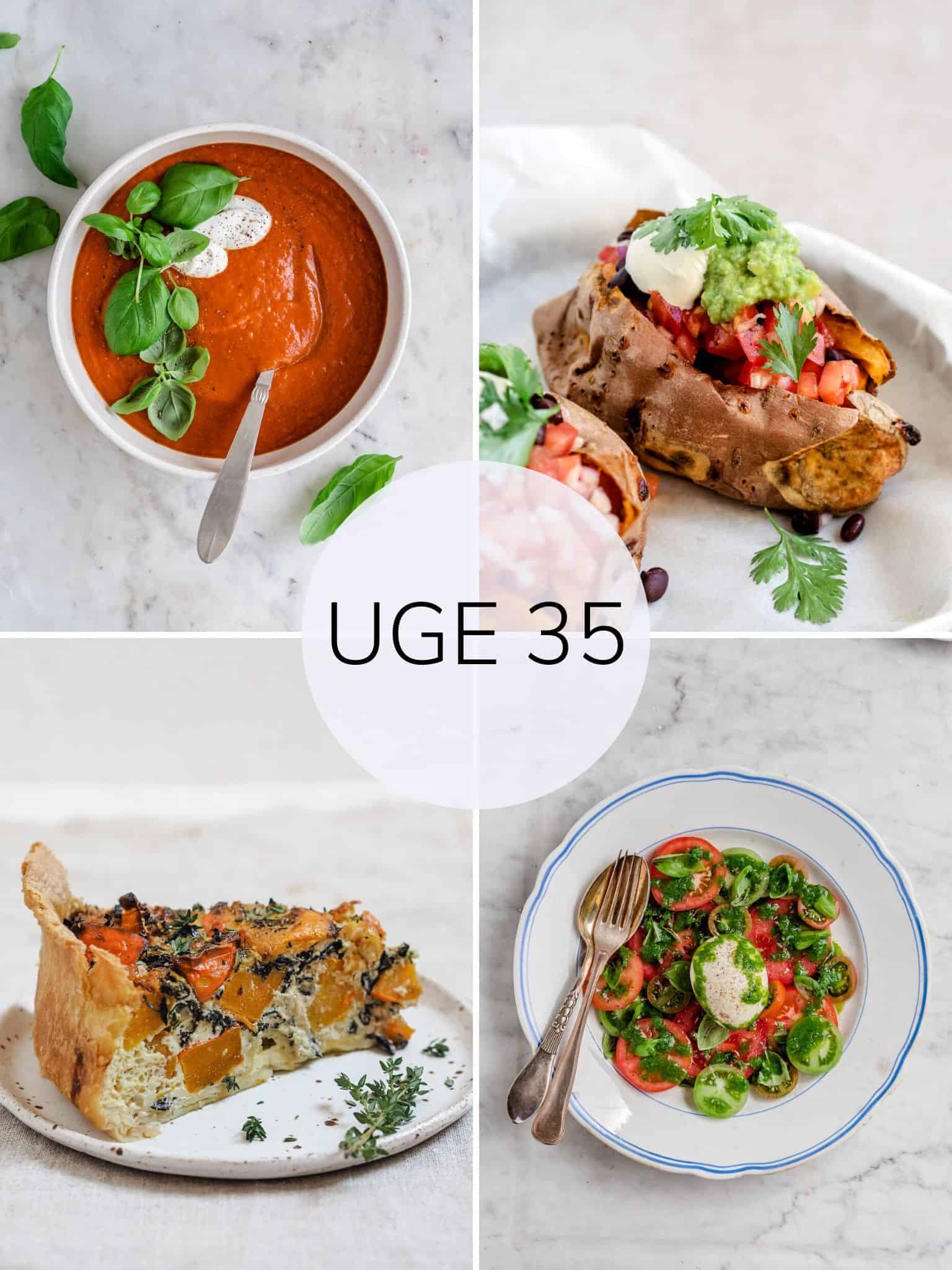 Vegetarisk madplan uge 35 - Vegetariske måltider til ugen