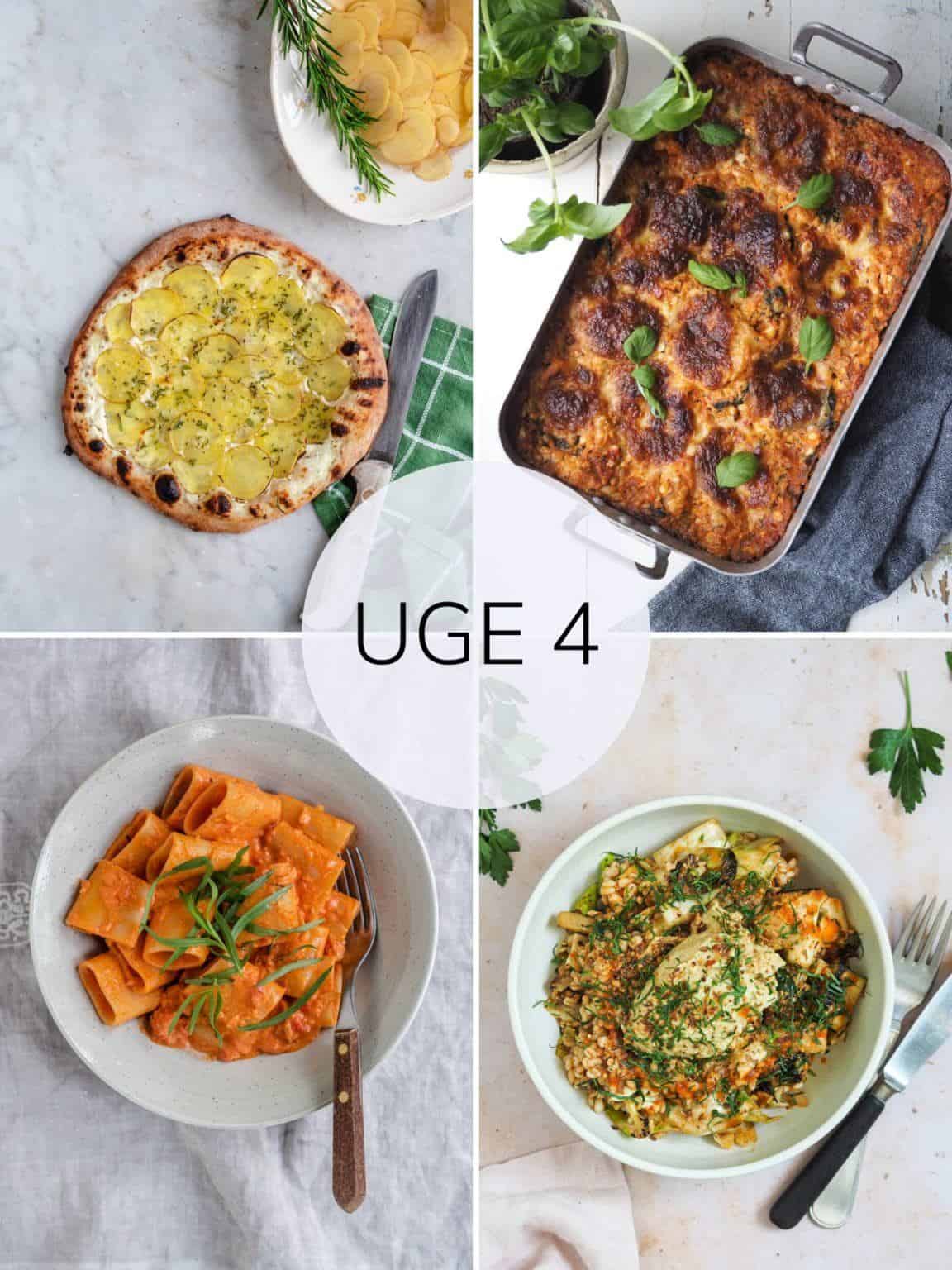 Vegetarisk madplan uge 4 - nemme vegetariske ovnretter
