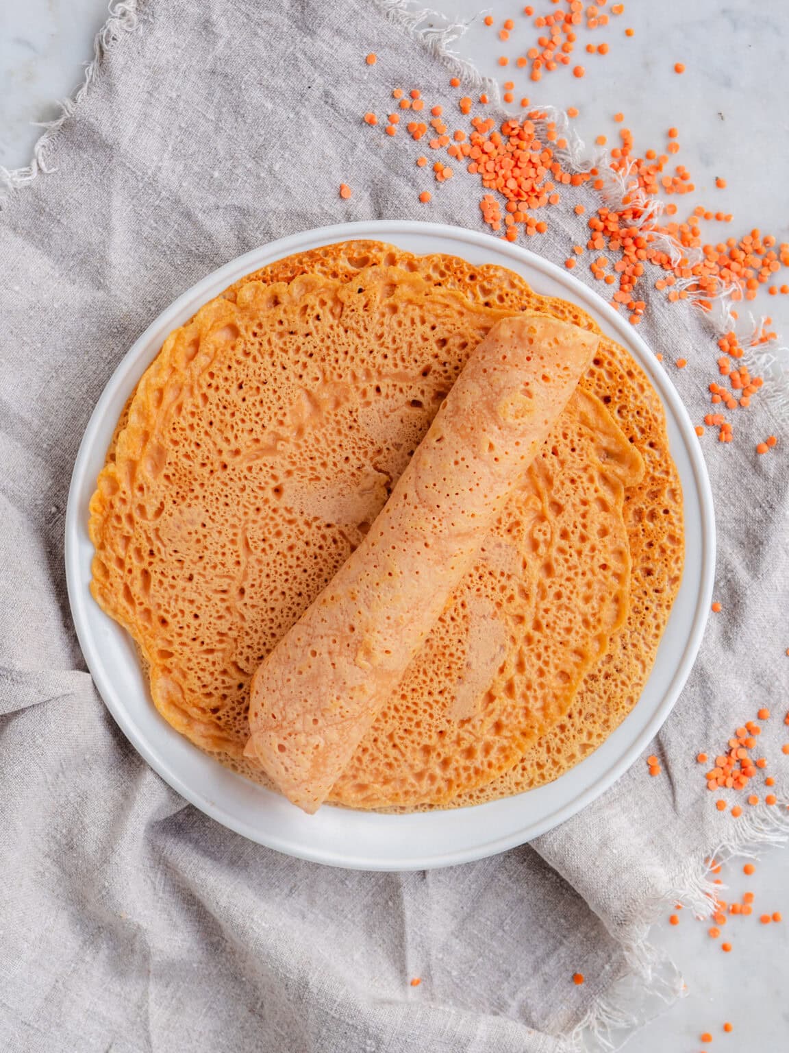 Linsepandekager - opskrift på pandekager med røde linser